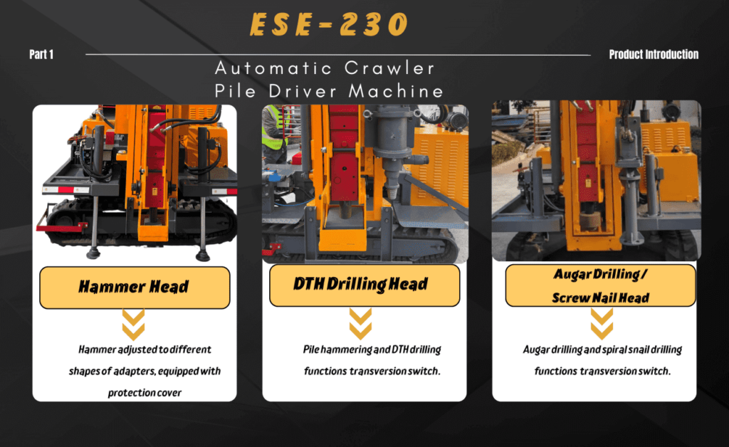 Automatic Crawler Pile Driver Machine ESE-230 - Estraffic Pile Driver ...