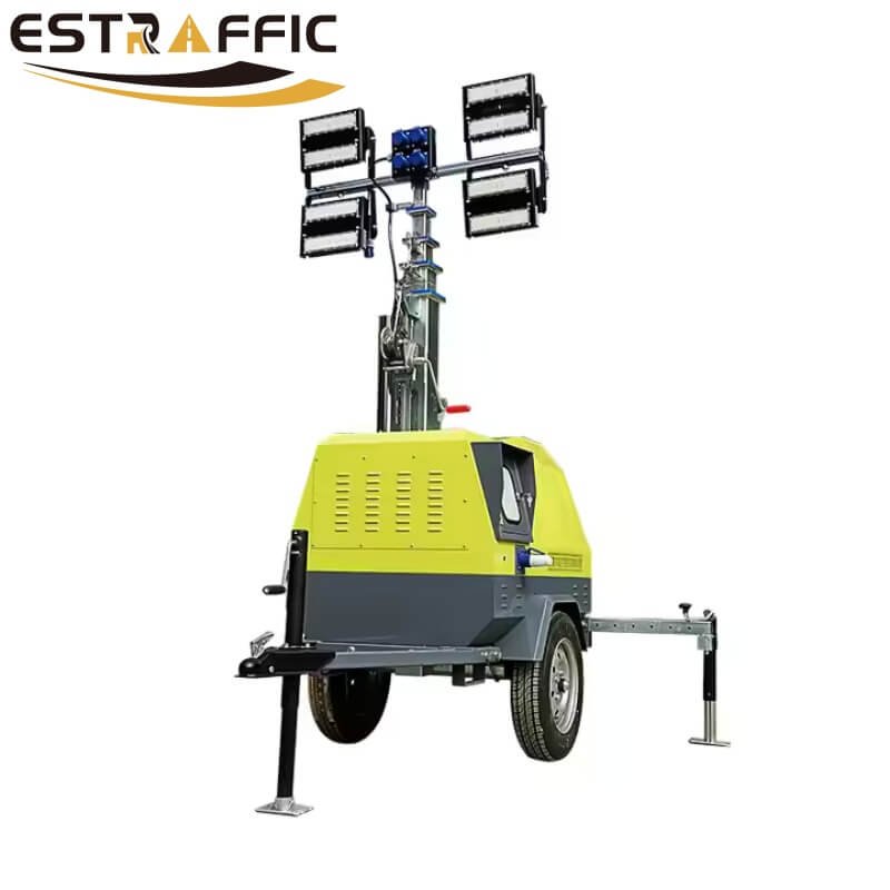 7M Portable Light Tower LED Lamp Trailer Mounted